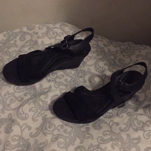 CROCS | Shoes | Black Wedge Crocs Size 6 | Poshmark